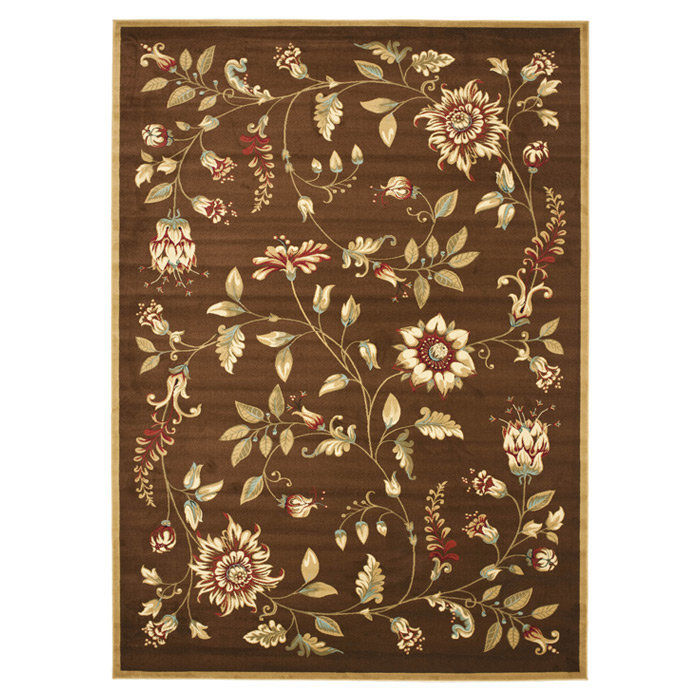 Winston Porter Carolane Performance Floral Rug & Reviews | Wayfair