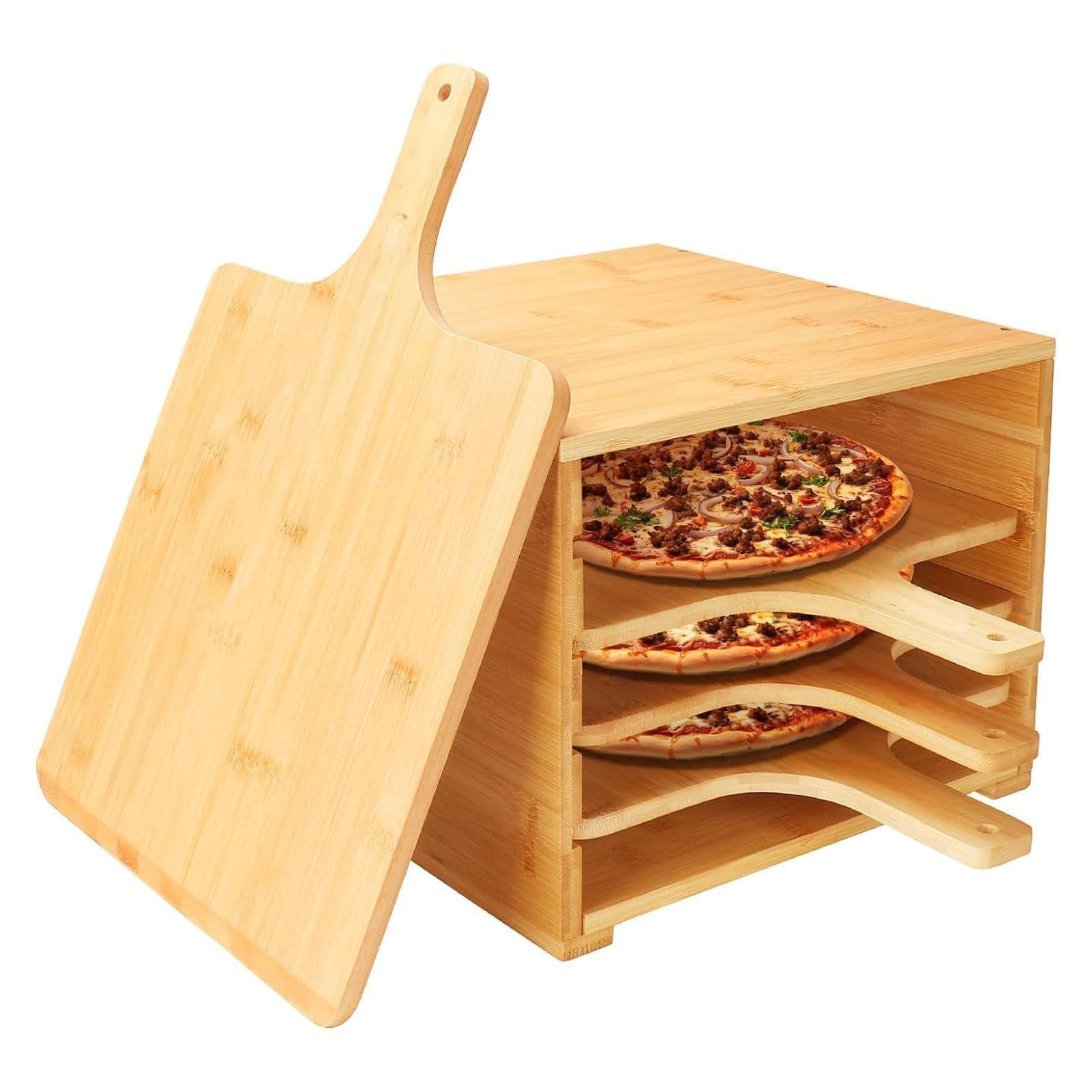 EDGAR'S FURNITURE MANUFACTURING INC Multilayer Bamboo Pizza Peel Rack ...