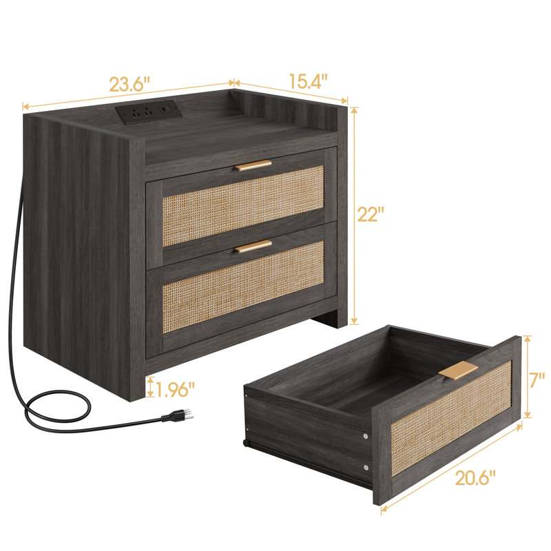 Millwood Pines Aneke Nightstand & Reviews | Wayfair