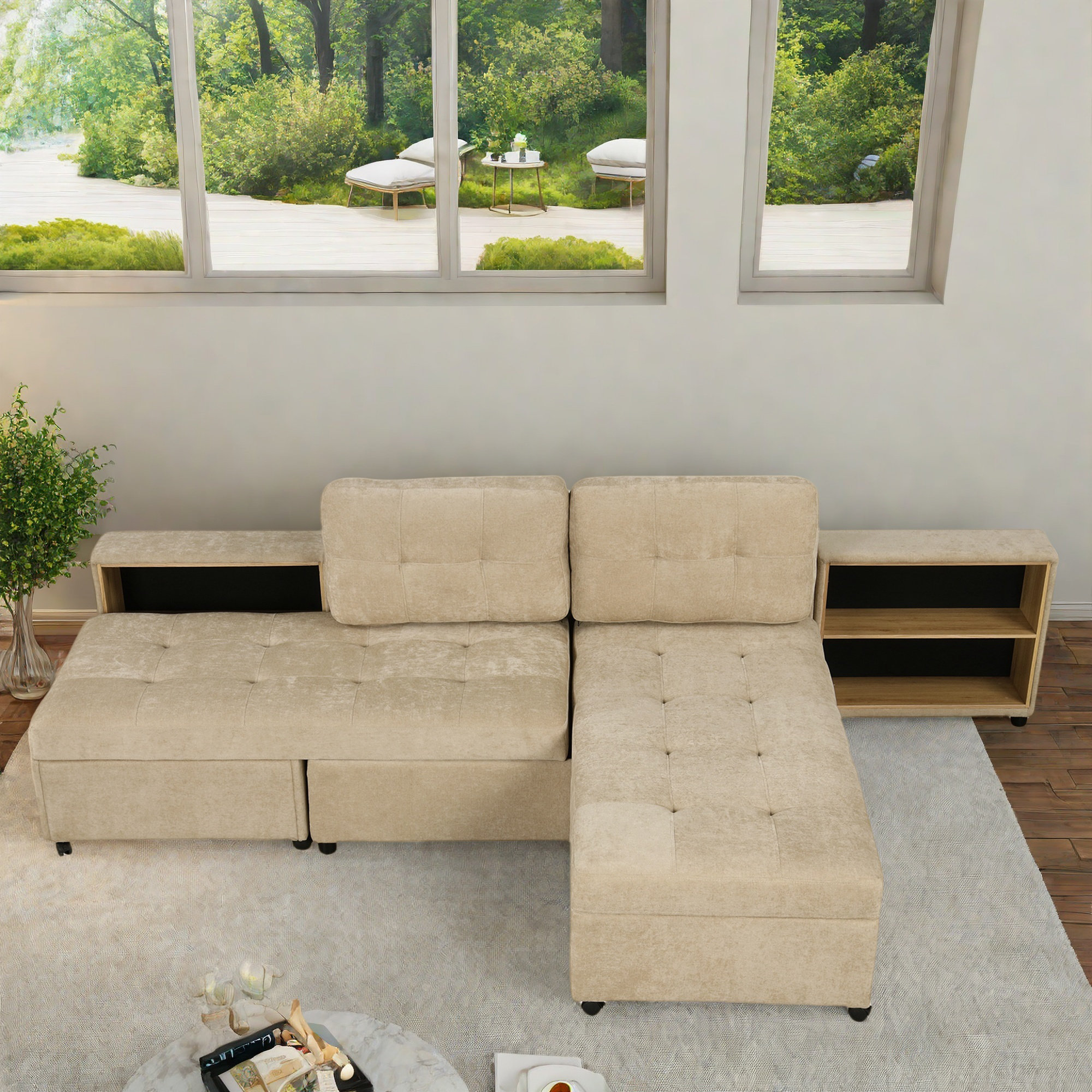 Latitude Run® Versatile Free-combined Modular Sofa With Two Storage ...