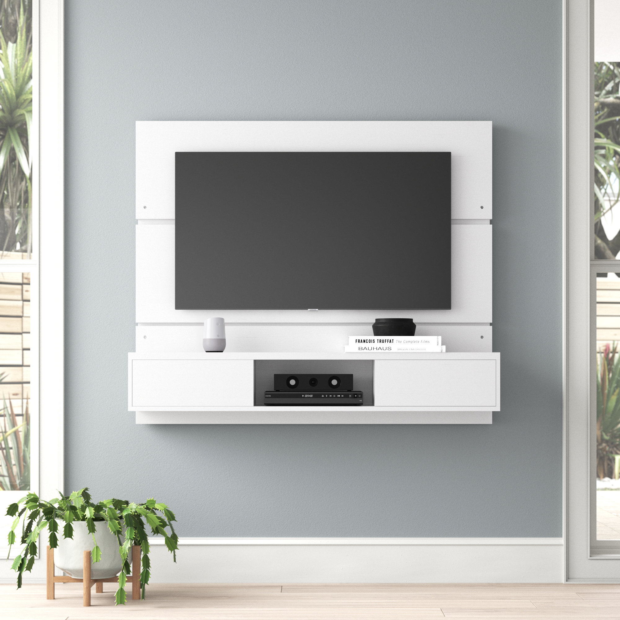 Wade Logan Aderyn Floating Entertainment Center for TVs up to 55 ...