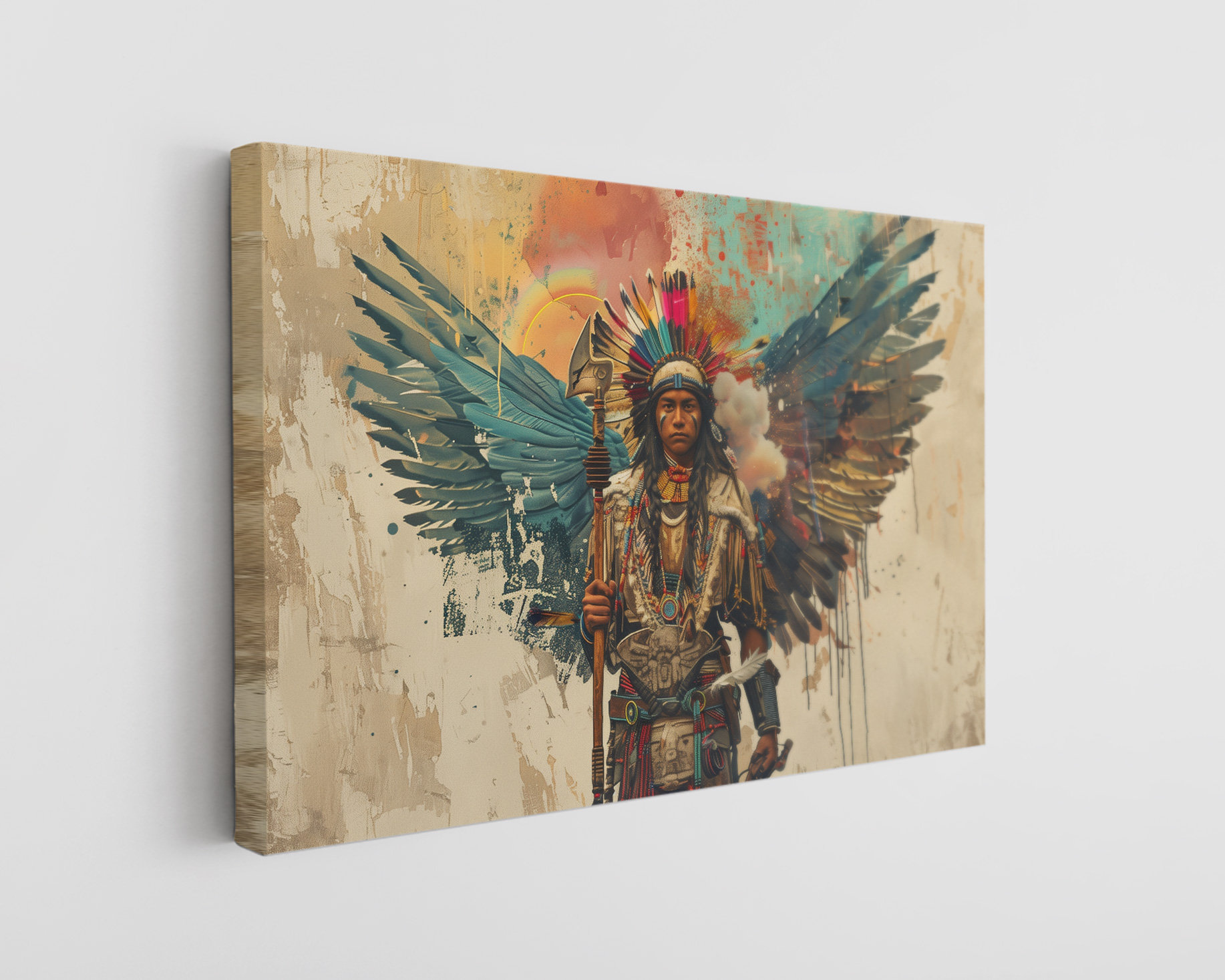 Bungalow Rose Young Male Native American Canvas Print, Modern Wall Art ...