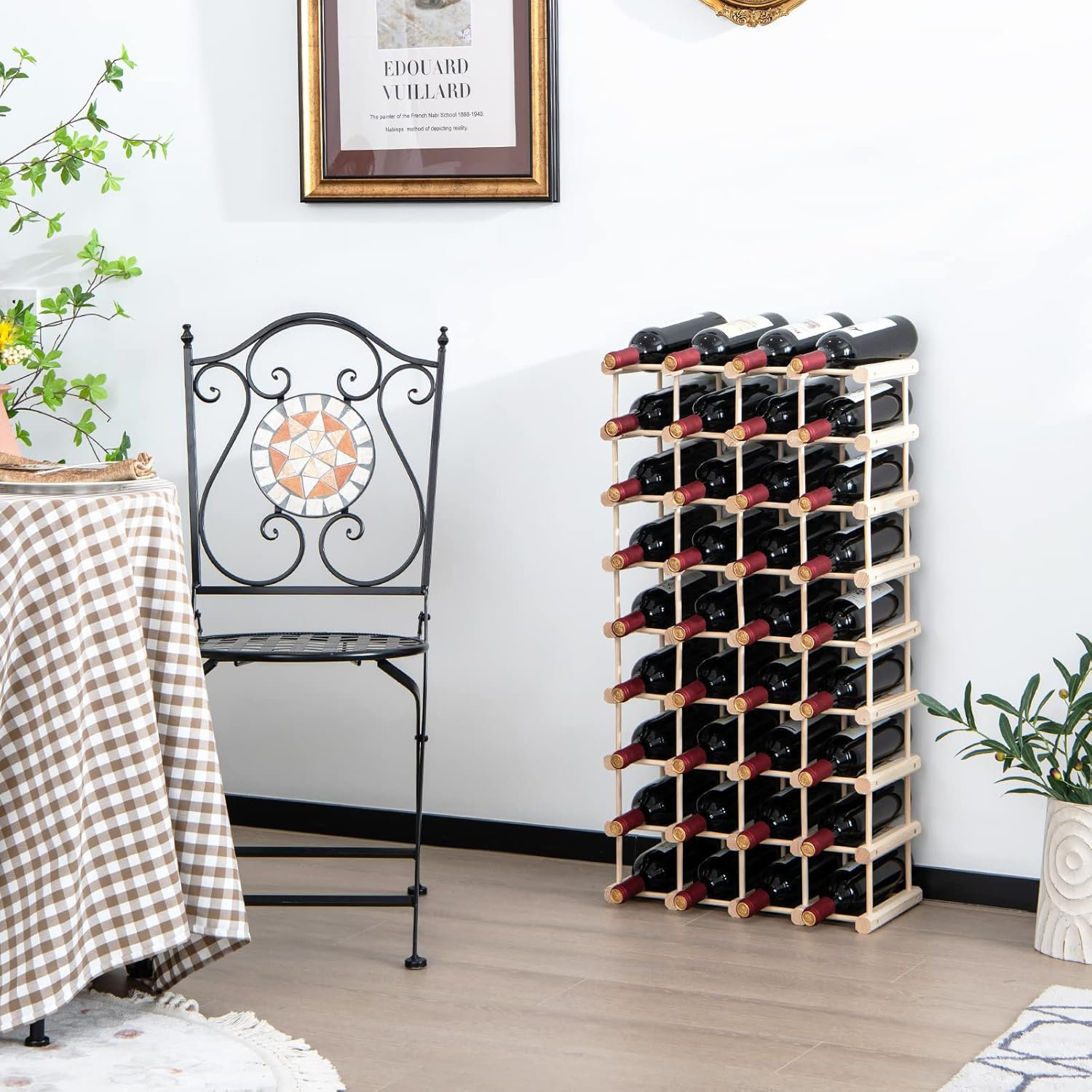 Loon Peak 36-Bottle Wine Rack Freestanding Floor - Wooden 5-Tier ...