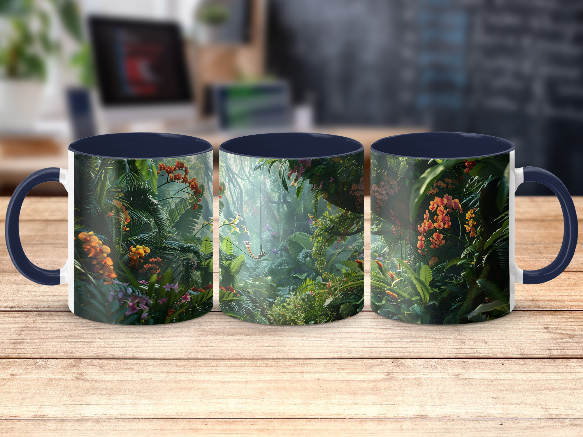 East Urban Home Set of 4 Realistic Animal Design 11oz Accent Mugs ...