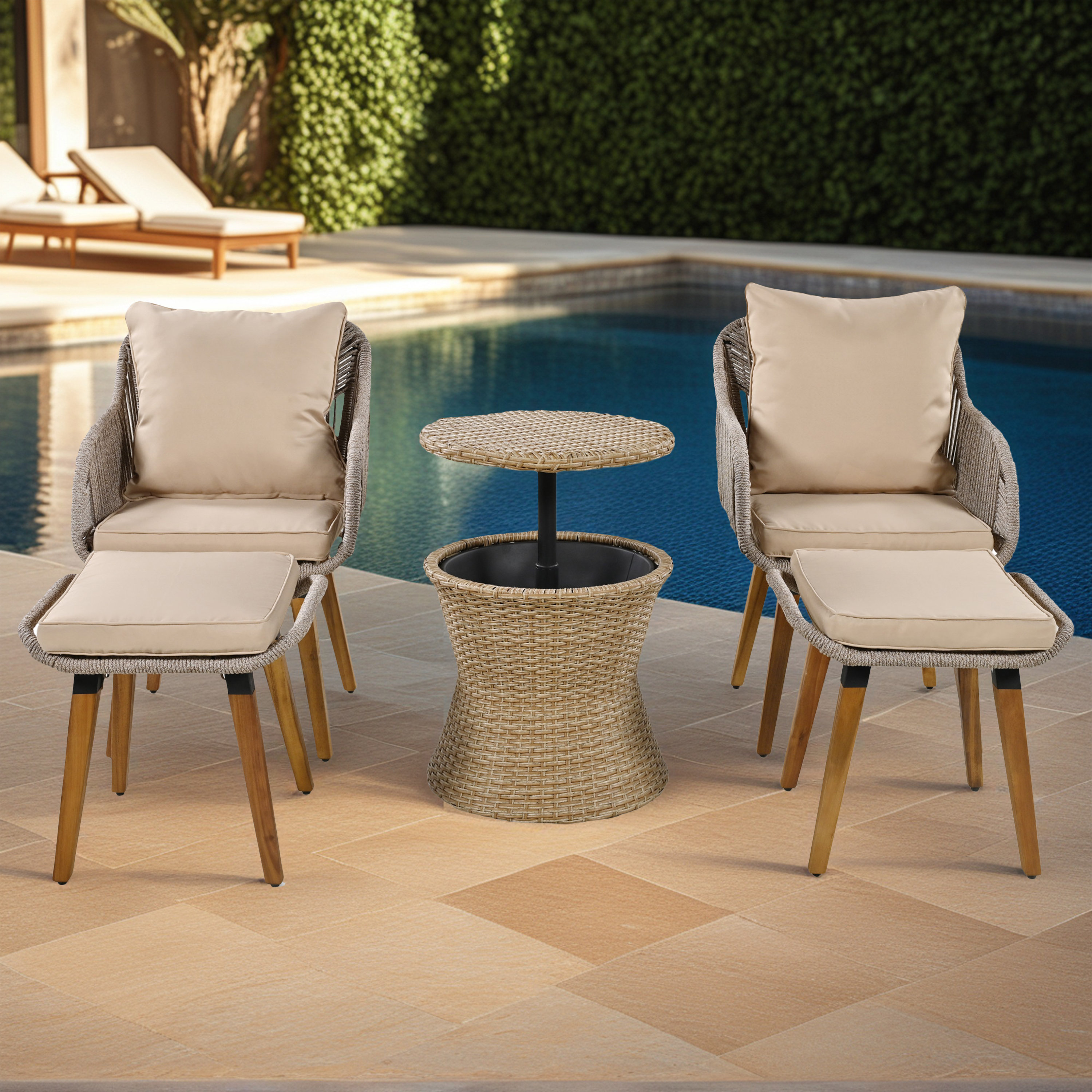 Corrigan Studio® 5 Pieces Patio Furniture Chair Sets, Patio ...