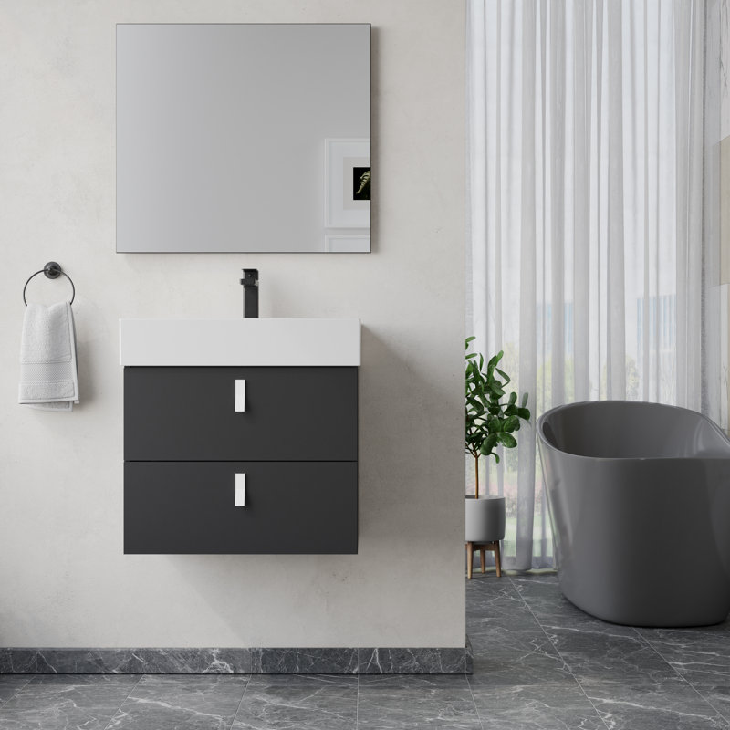 ModernMoments Borian 600mm Wallhung Vanity Unit With Veneto 1 Th Basin ...