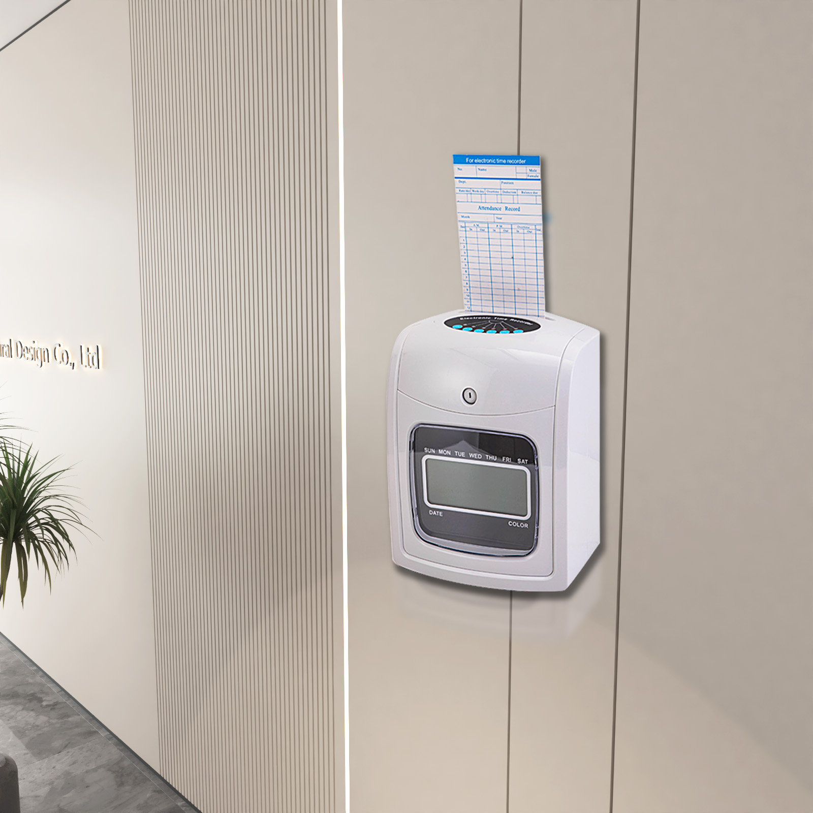 DOMINTY Employee Attendance Lcd Display Punch Time Clock With Cards ...