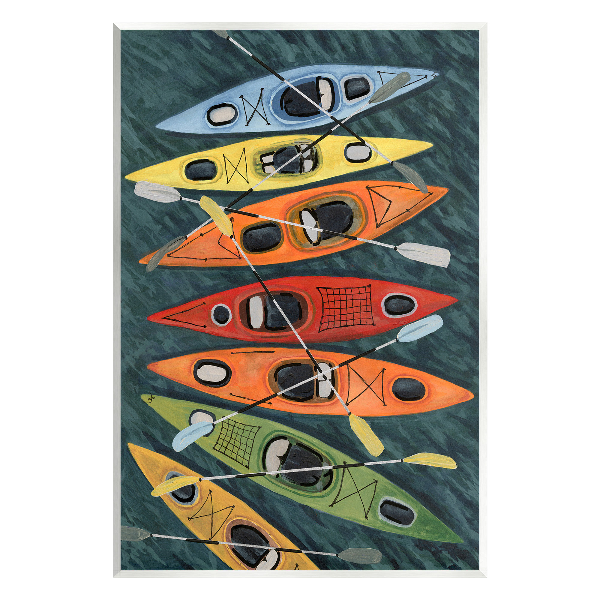 Bungalow Rose Rainbow Hue Kayaks Wall Plaque Art by Michael Willett ...