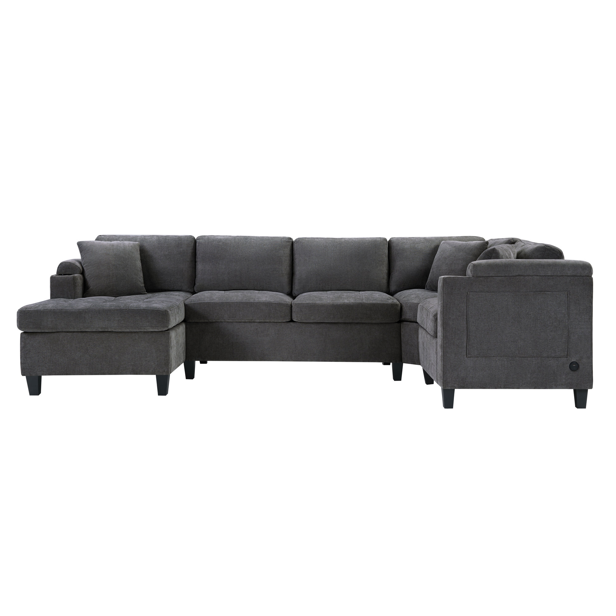 Latitude Run® Oversized U-shaped Sectional Sofa With Storage, Cup ...