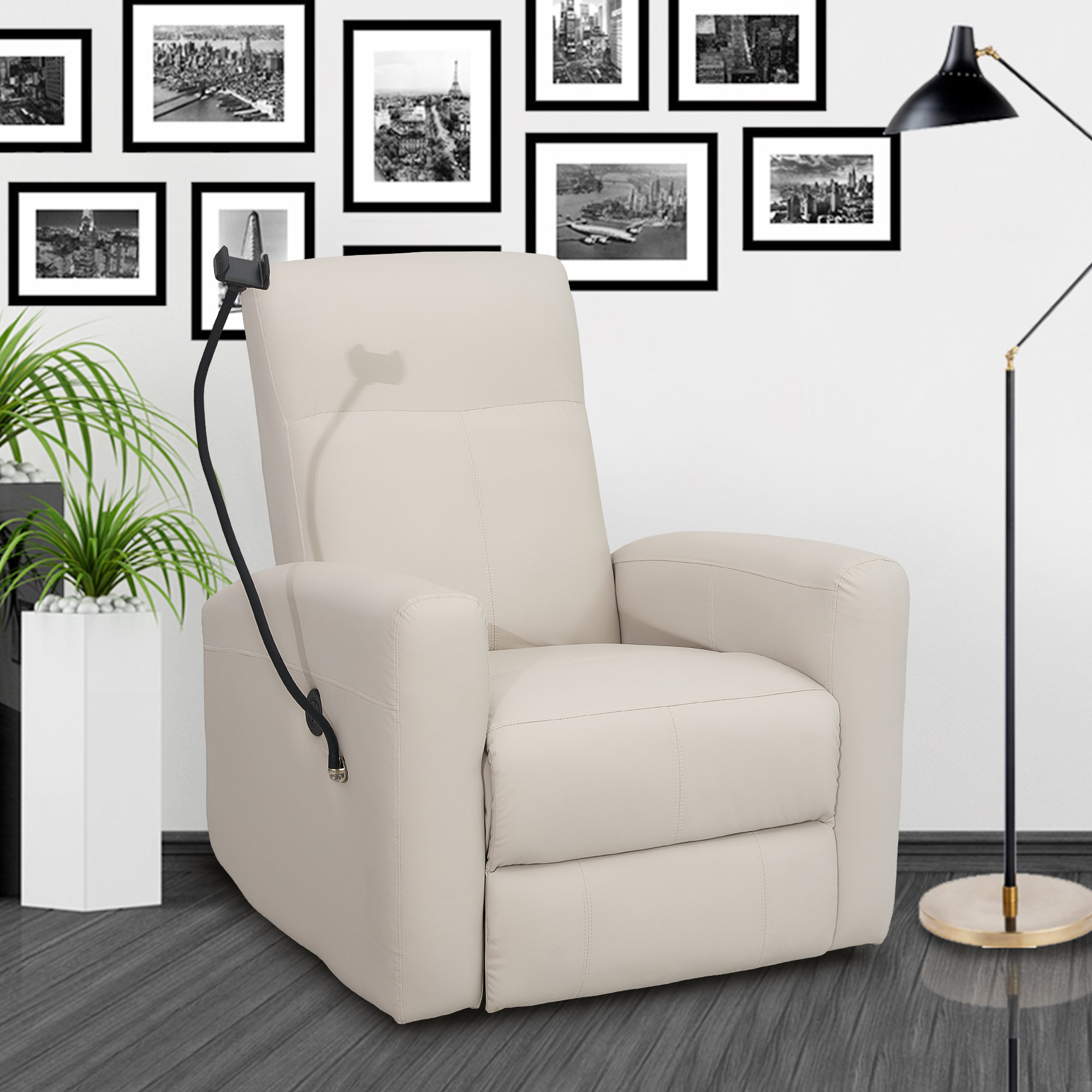 Latitude Run® Brodee 32'' Wide Swivel Rocker Power Recliner with USB ...