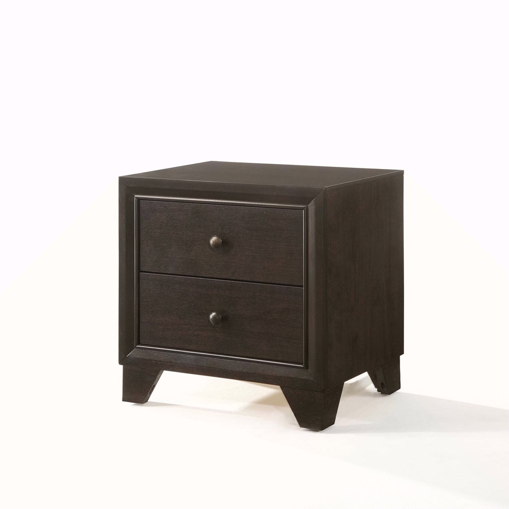 Darby Home Co Espresso Finish 2-Drawers Nightstand Wooden Casual ...