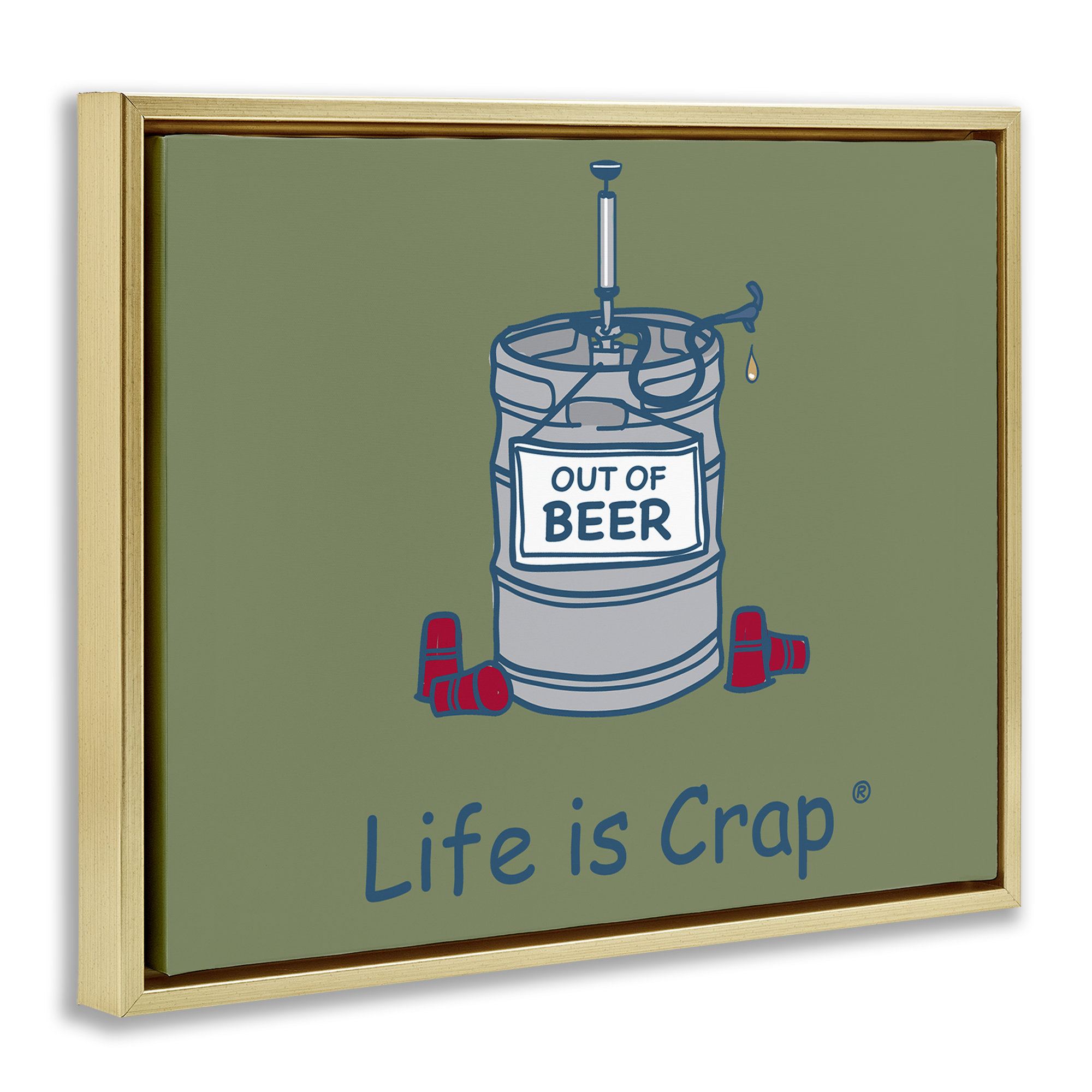 Latitude Run® Funny Empty Beer Keg Floater Canvas Wall Art by LIC | Wayfair