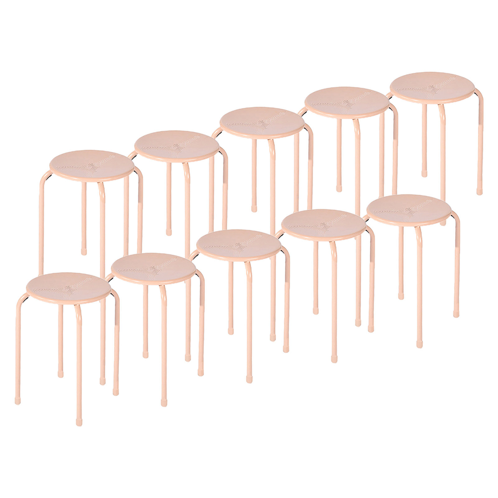 Ebern Designs 10-Pack Stackable Metal Stools Lightweight No Assembly ...