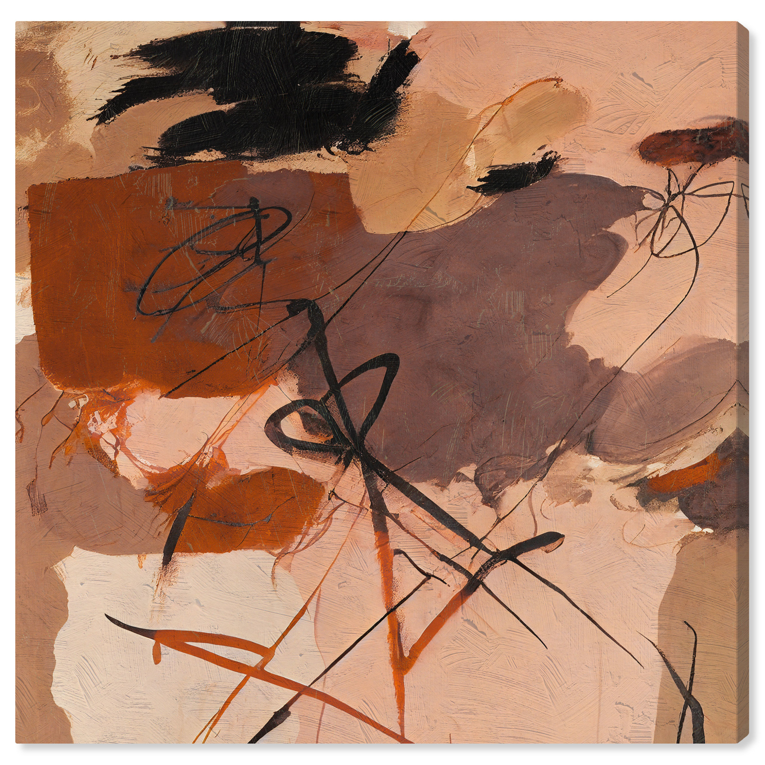 Wrought Studio Abstract Tan and Taupe Modern & Contemporary Brown ...