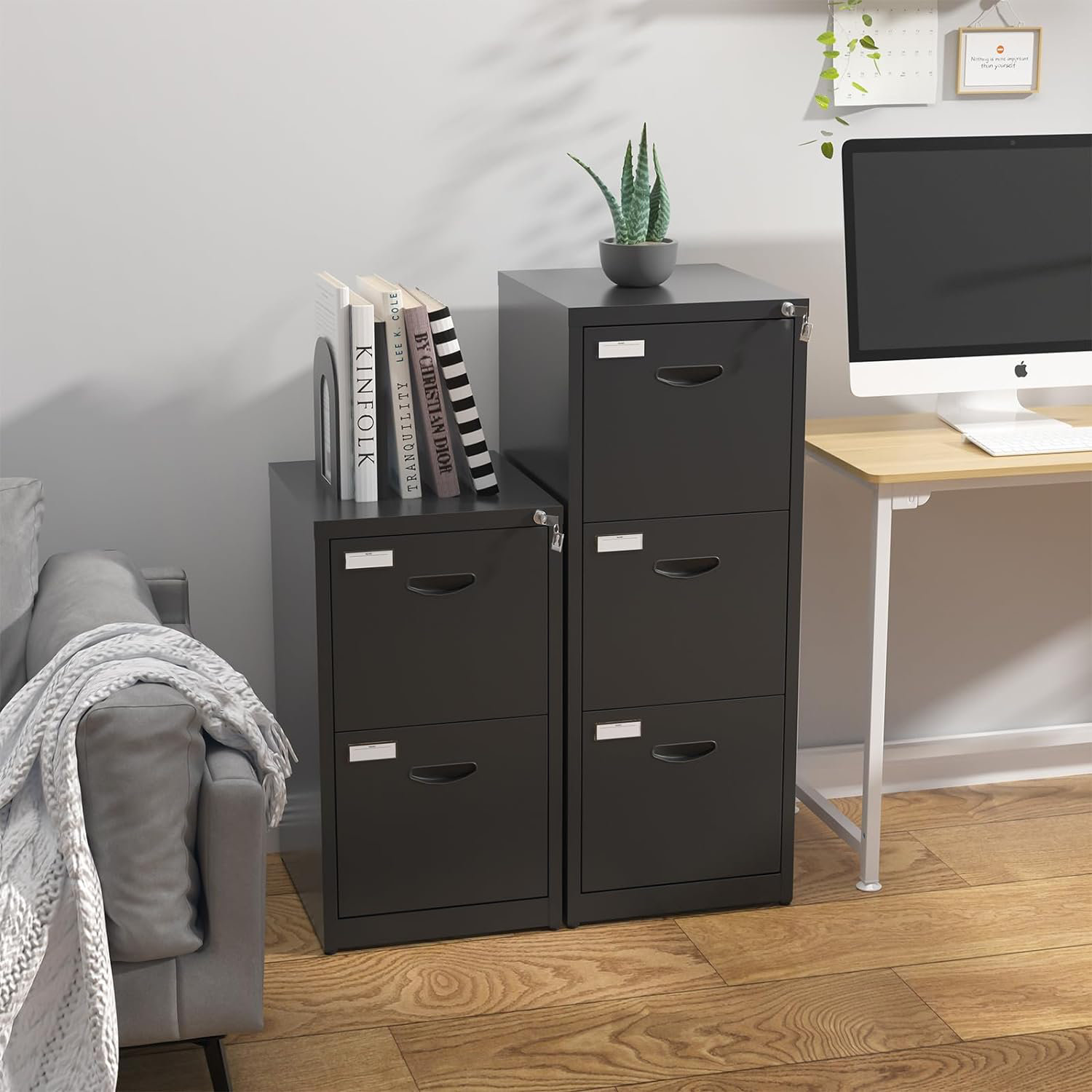 Inbox Zero 2 Drawer File Cabinet With Lock Metal Vertical File Cabinet ...