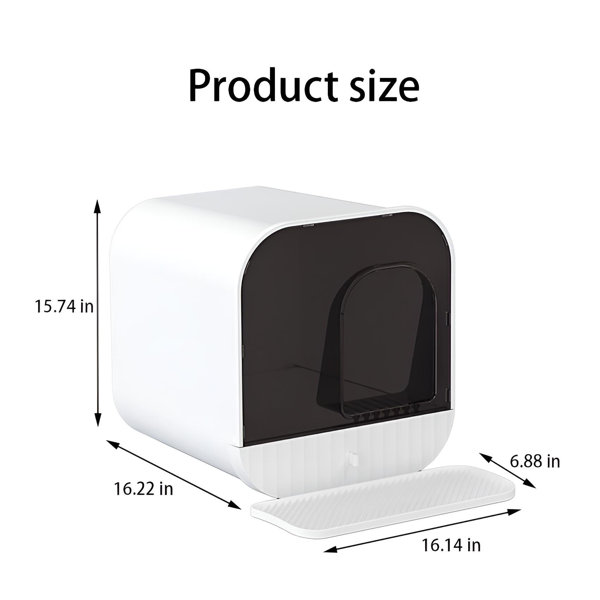 Tucker Murphy Pet™ Cat Litter Box Fully Enclosed Extra Large Cat Toilet ...