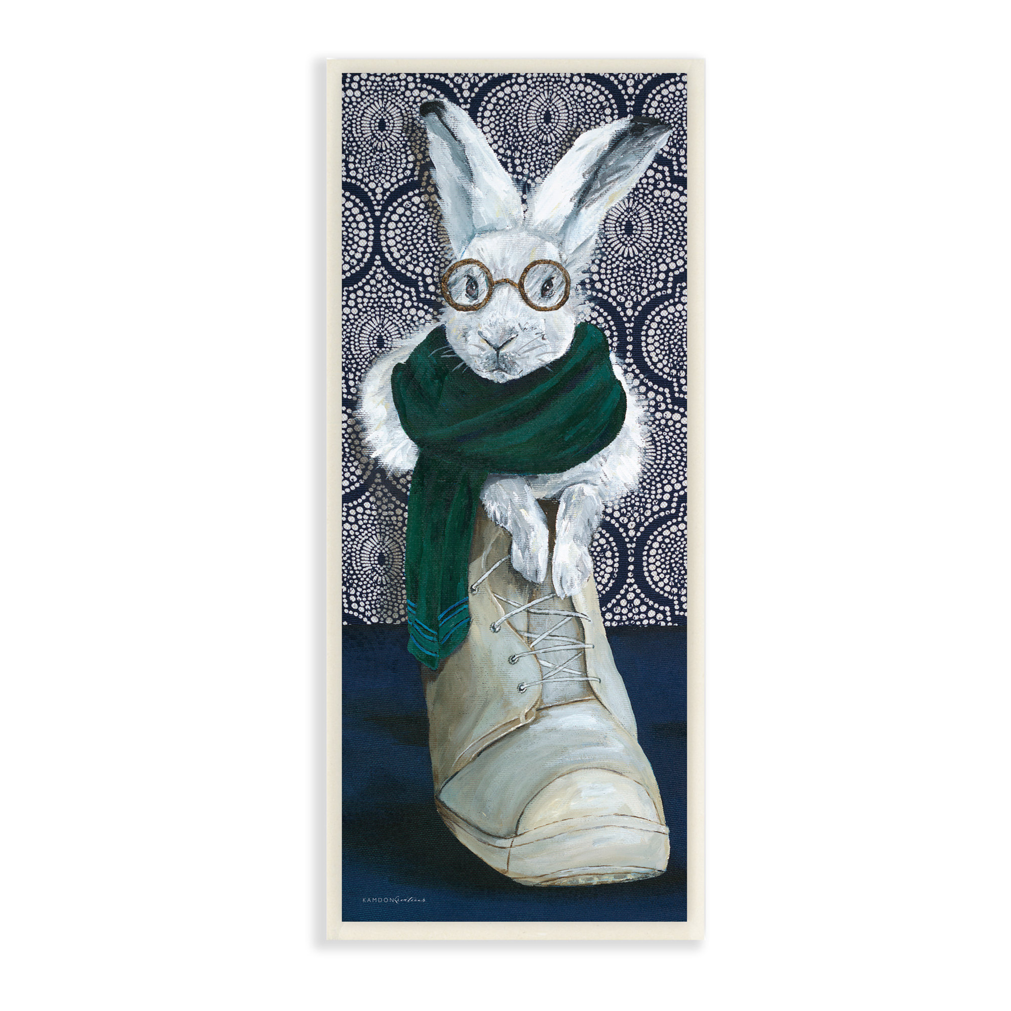 Stupell Industries Bundled White Rabbit Glasses Inside Winter Boot Wall ...