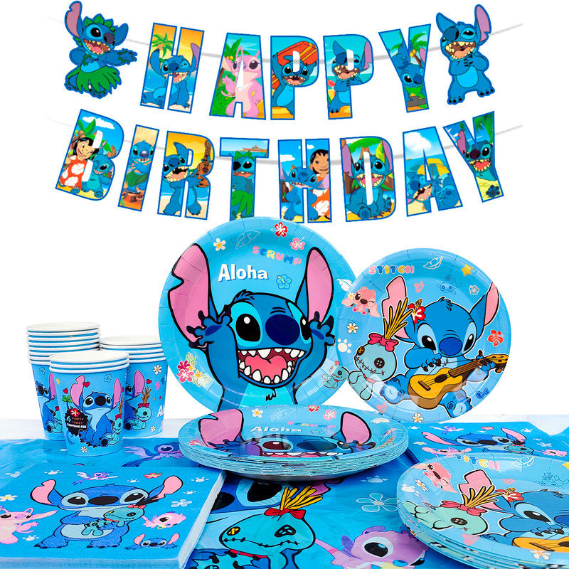 Dakota Fields Stitch Party Supplies,66pcs Stitch Birthday Decorations ...