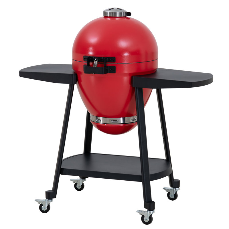Sunjoy Charcoal Grill 20-Inch Kamado Grill Outdoor Egg Grill with Pizza ...