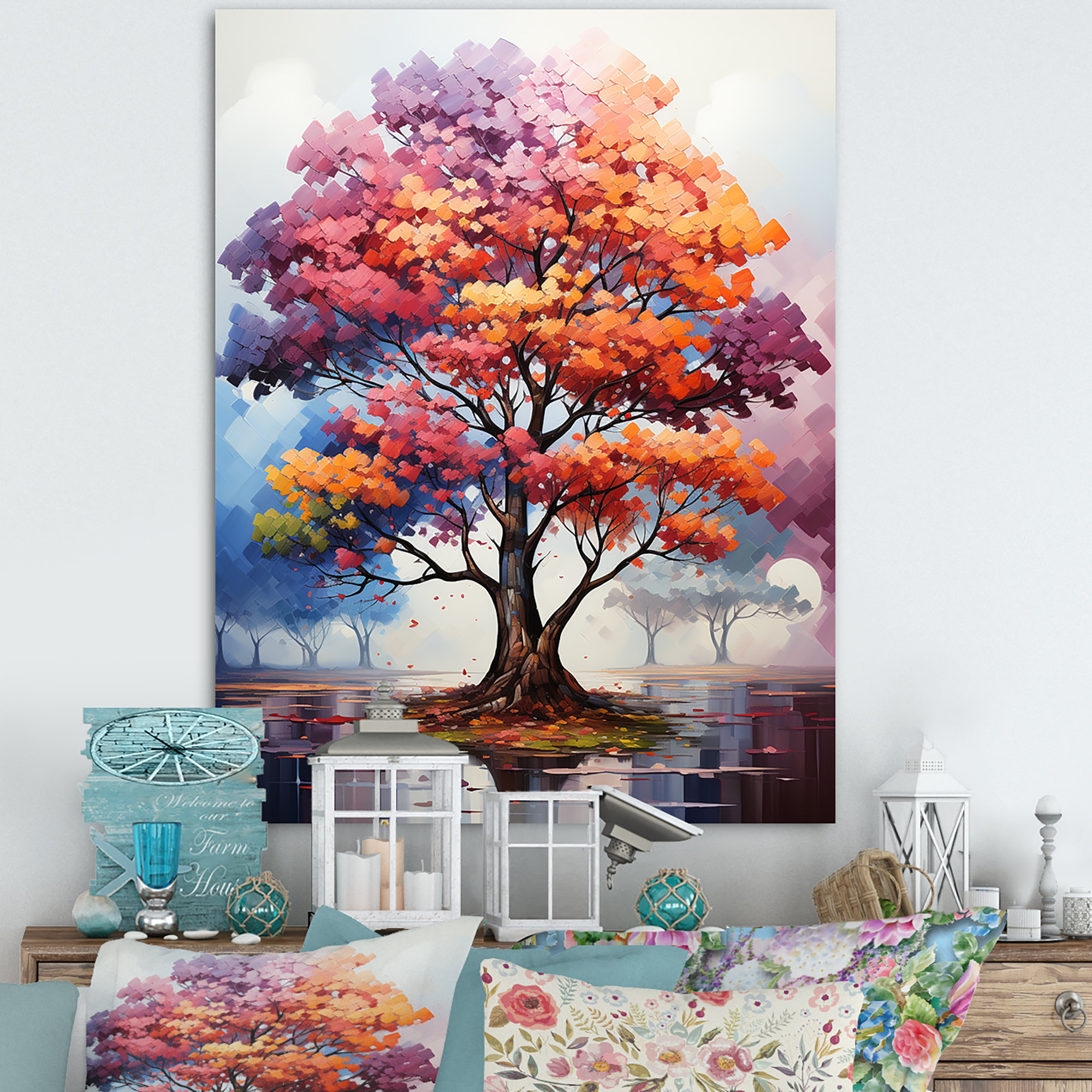 Winston Porter Bright Colors Maple Trees I On Canvas Print | Wayfair