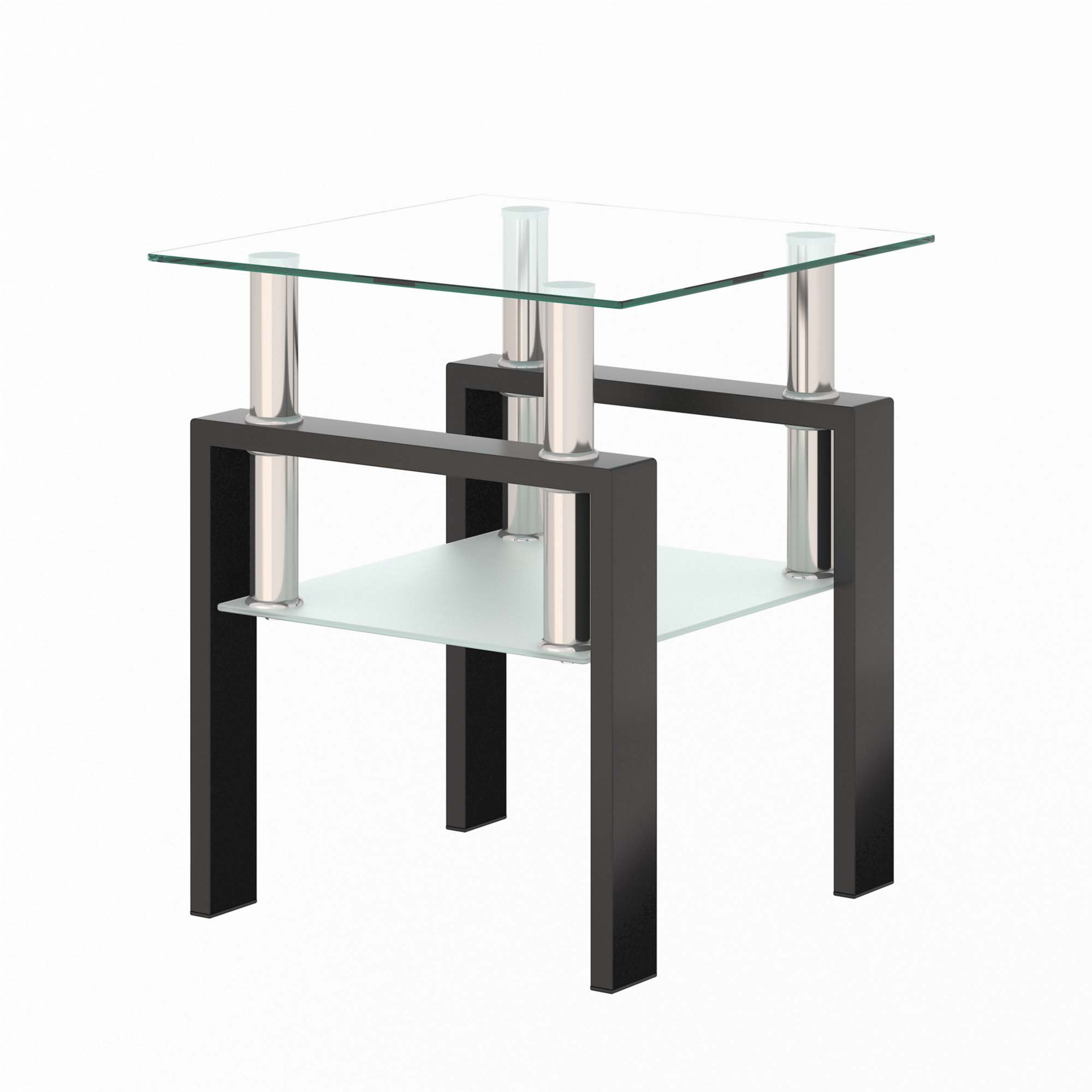 GRILLO HOME 1-Piece Tempered Glass Tea Table Coffee Table End Table ...