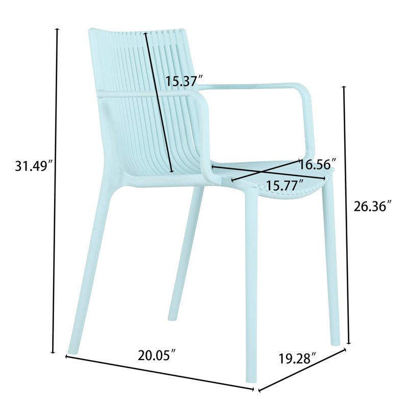 Hokku Designs Modern Stackable Armchair dining chairs set of 4 with ...