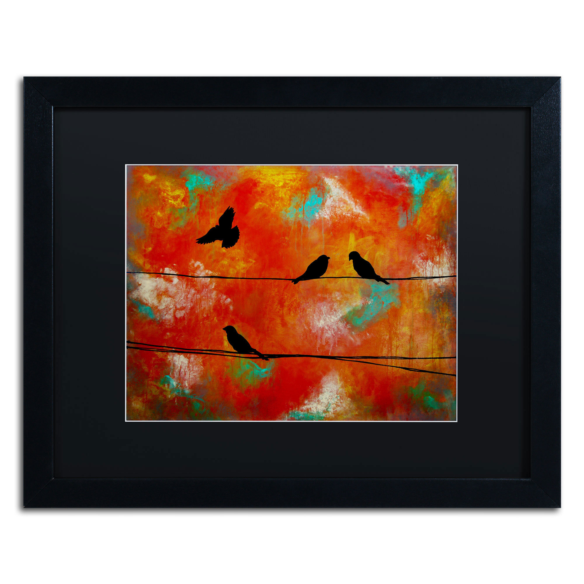 Trademark Fine Art 'Birds of Flight' by Nicole Dietz Framed Painting ...