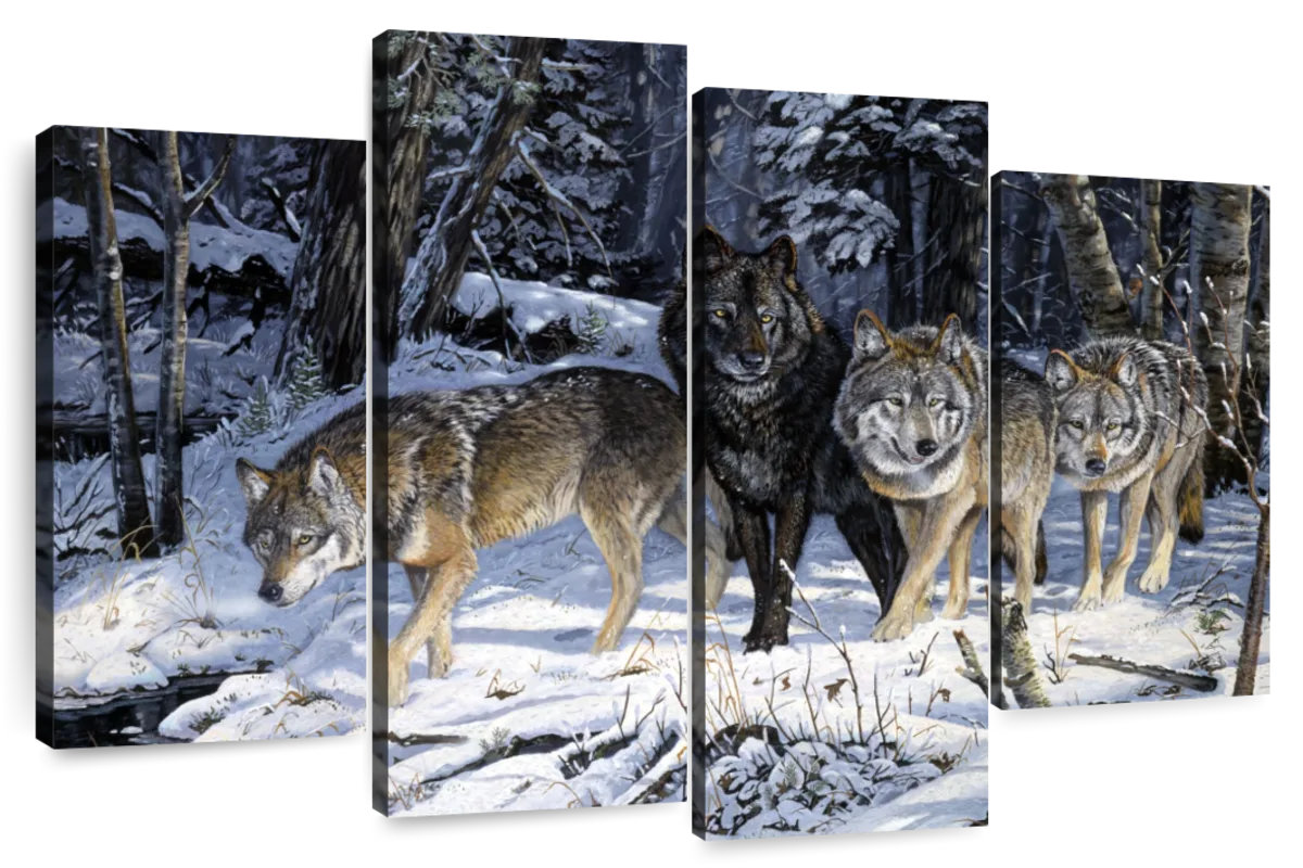 Ebern Designs On The Night Trail - Wolves - Wayfair Canada
