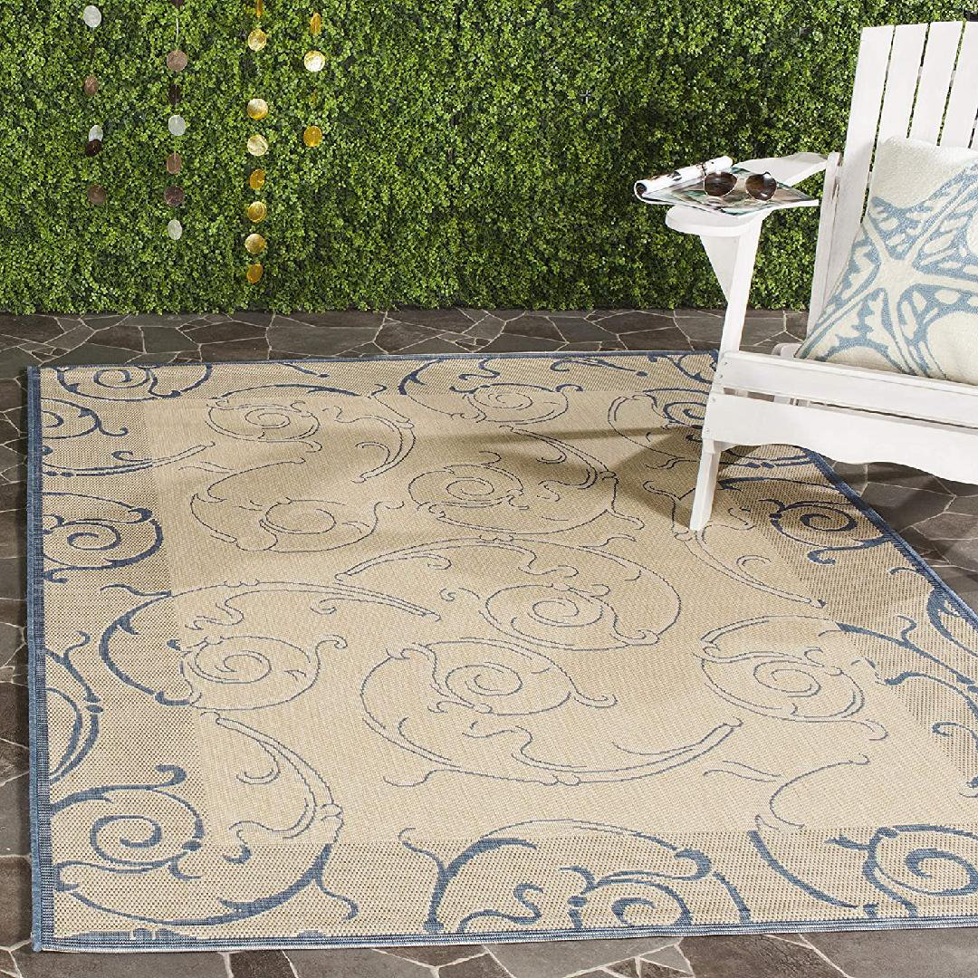 Winston Porter Natural/Blue Indoor/ Outdoor--Waterproof Easy--Cleaning ...