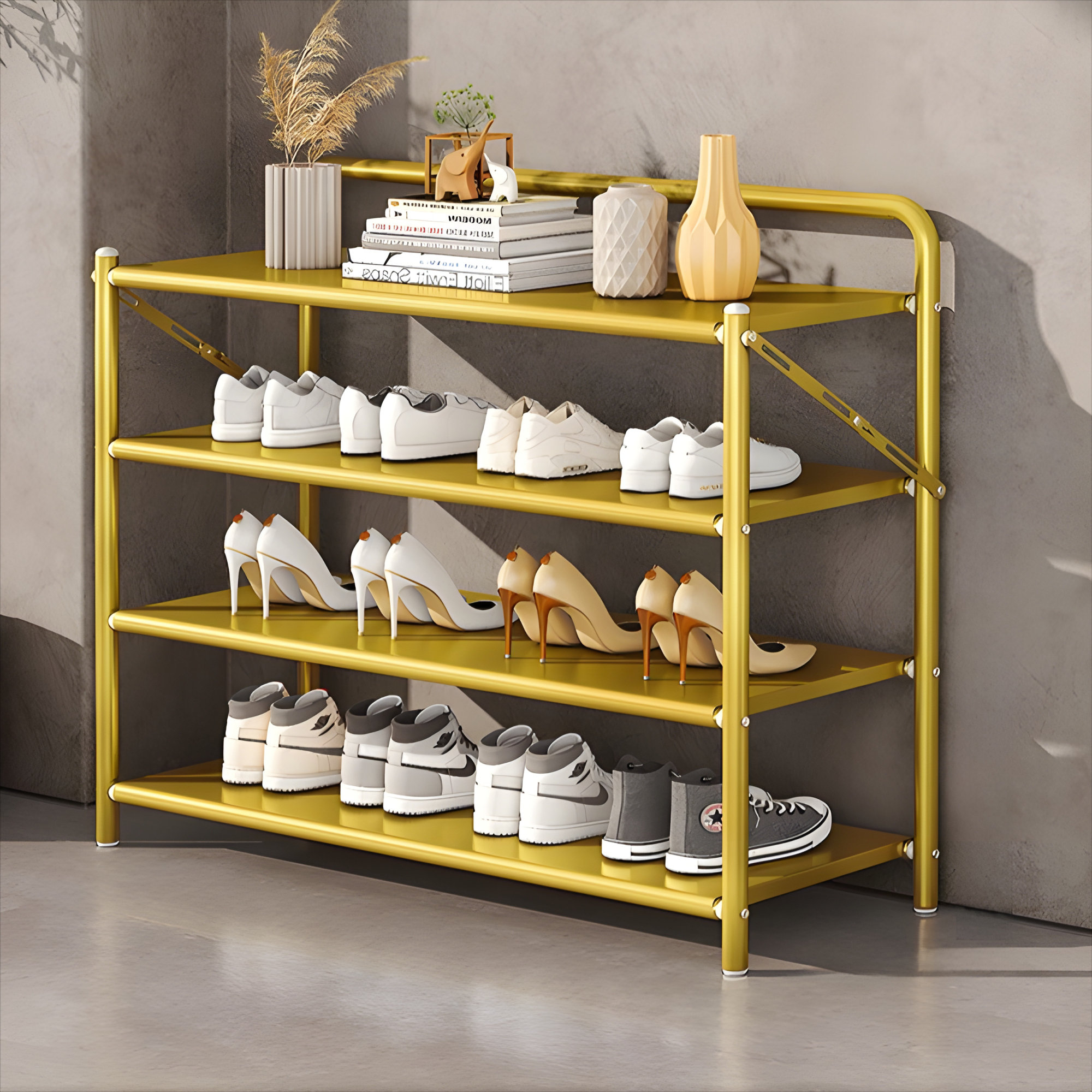 Everly Quinn Free Installation Folding Shoe Rack For Household Use ...