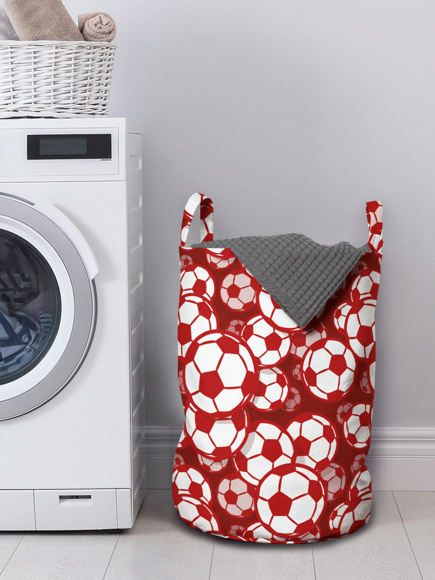 East Urban Home Football Laundry Bag, Sportive Design Of Soccer Balls ...