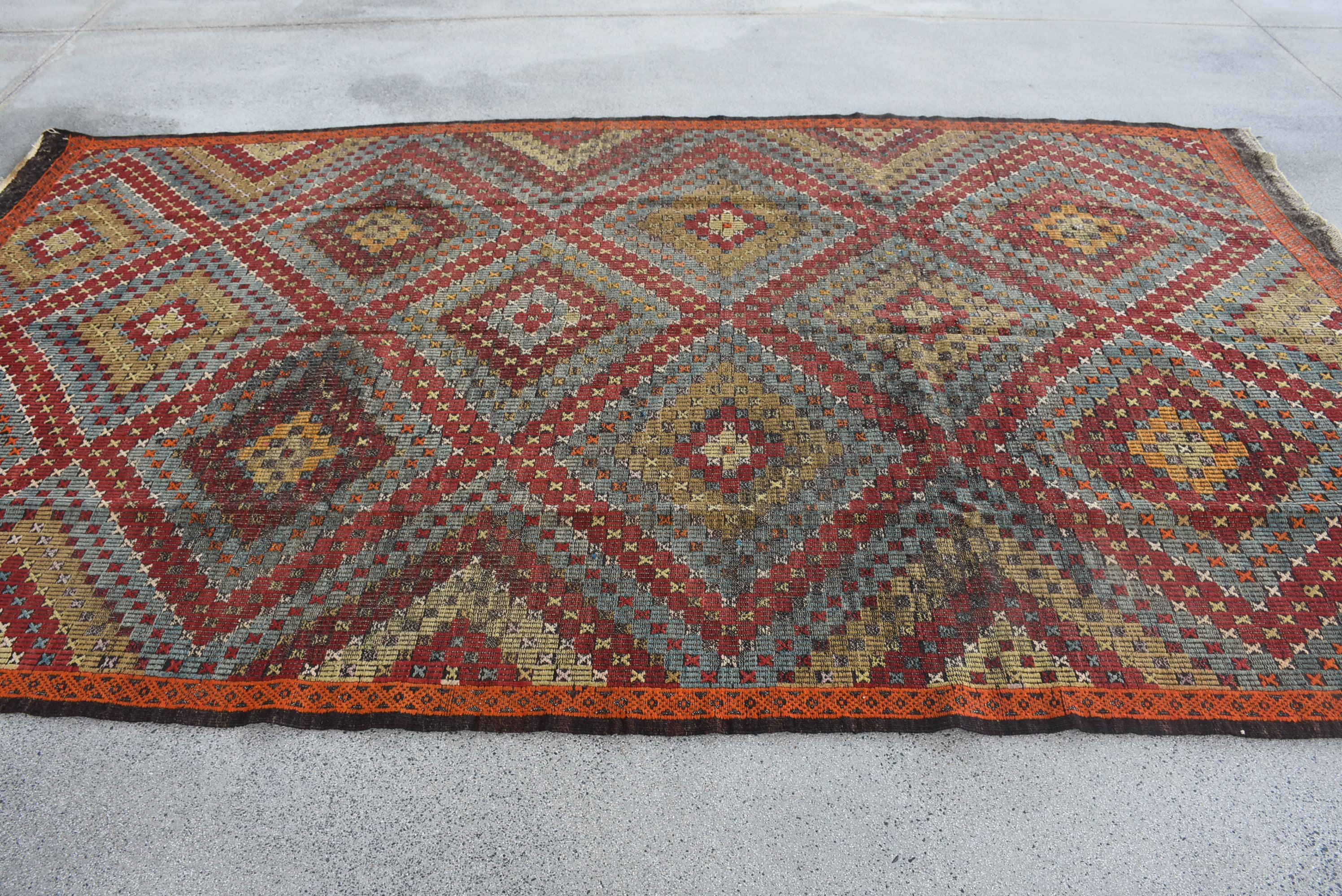 Kayra Home Elegant 69,3x125,2 Inch Red Rug, Traditional Geometric Rug ...
