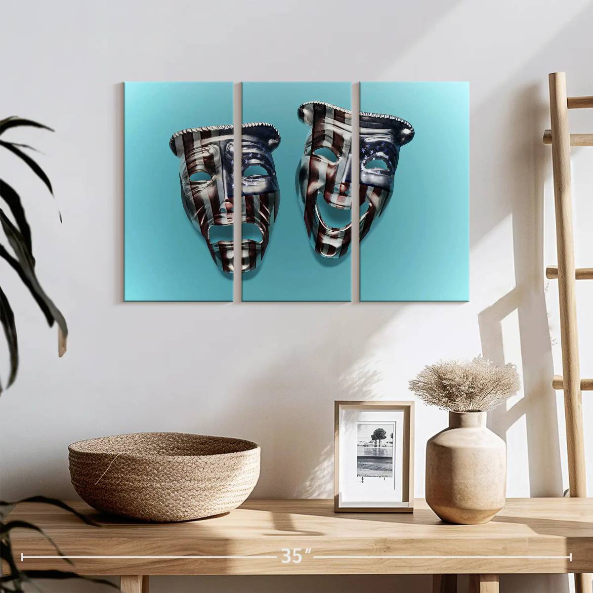 Ebern Designs American Tragedy And Comedy Masks | Wayfair