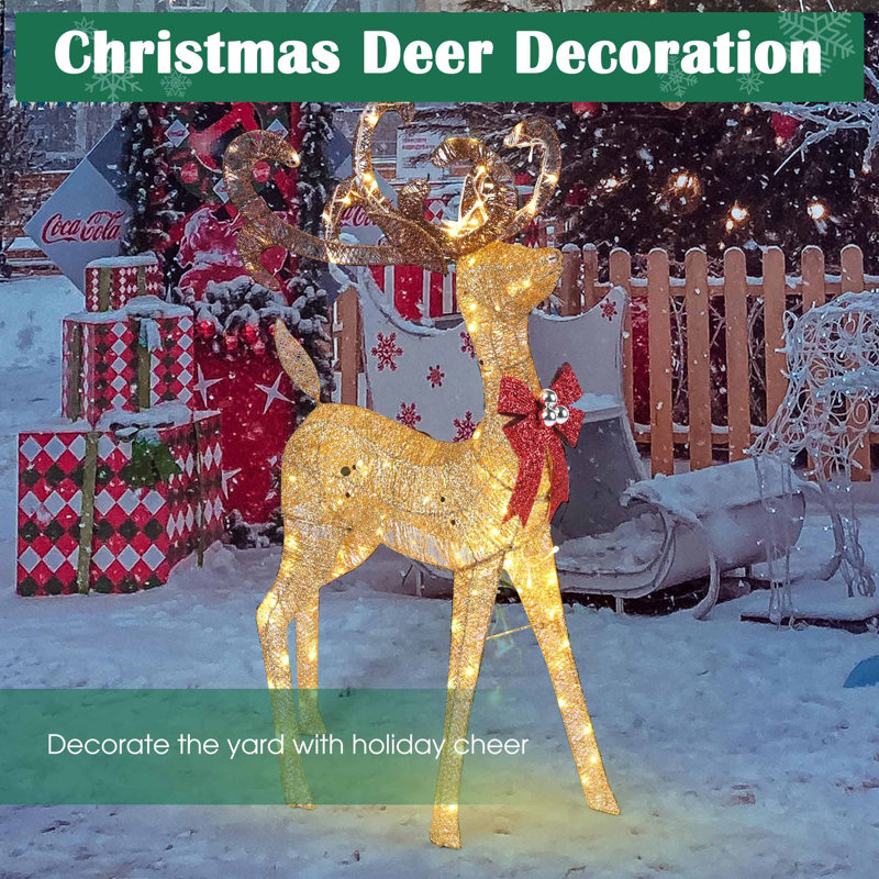 The Holiday Aisle® Christmas Reindeer Lighted Display | Wayfair