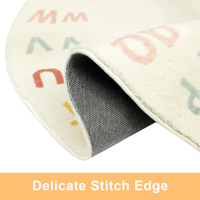 Latitude Run® Soft Round Alphabet ABC Kids Rug & Reviews | Wayfair