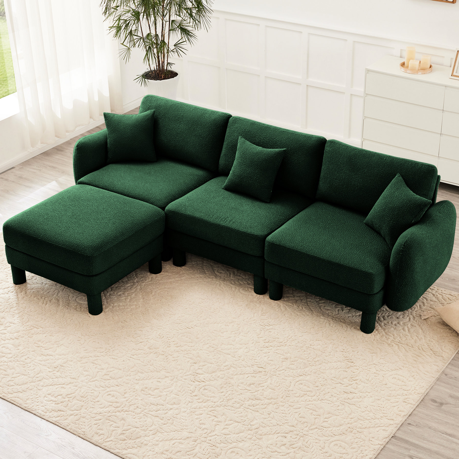 Latitude Run® 3 Boucle Fabric With Elegantly Curved , Removable And ...