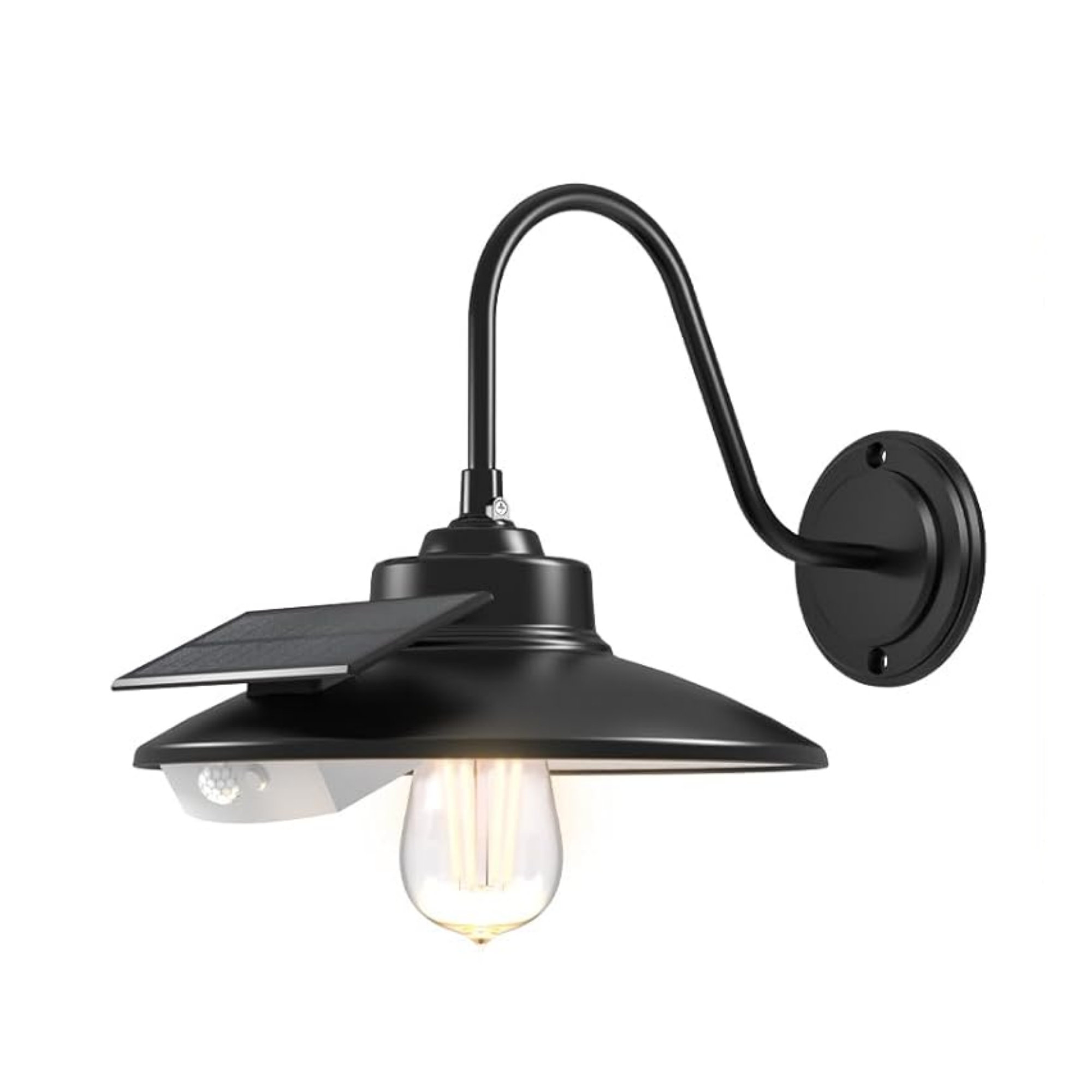 August Grove® Solar Barn Wall Light Rustic Vintage Gooseneck Outdoor ...