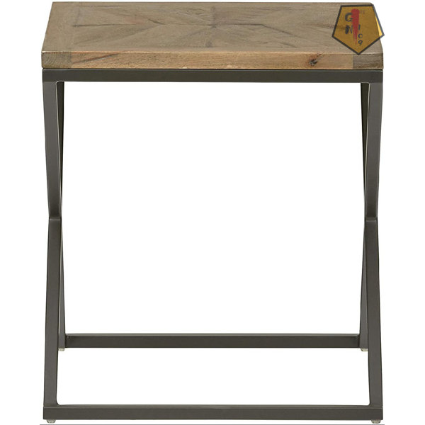 17 Stories Solid Wood Trestle End Table | Wayfair