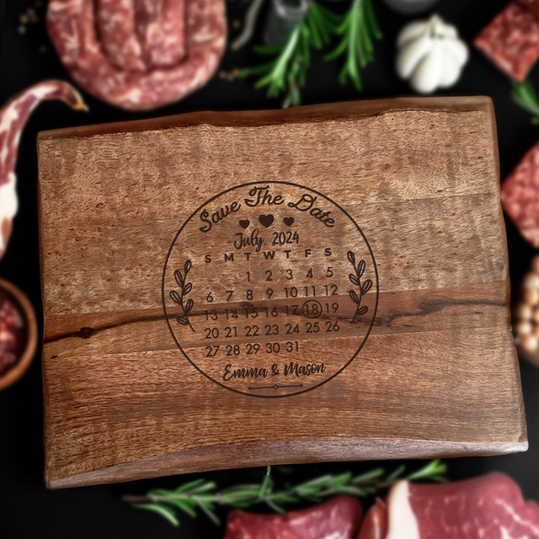 Luxedesigns Personalized Live Edge Mango Wood Cutting Board / Butcher's ...