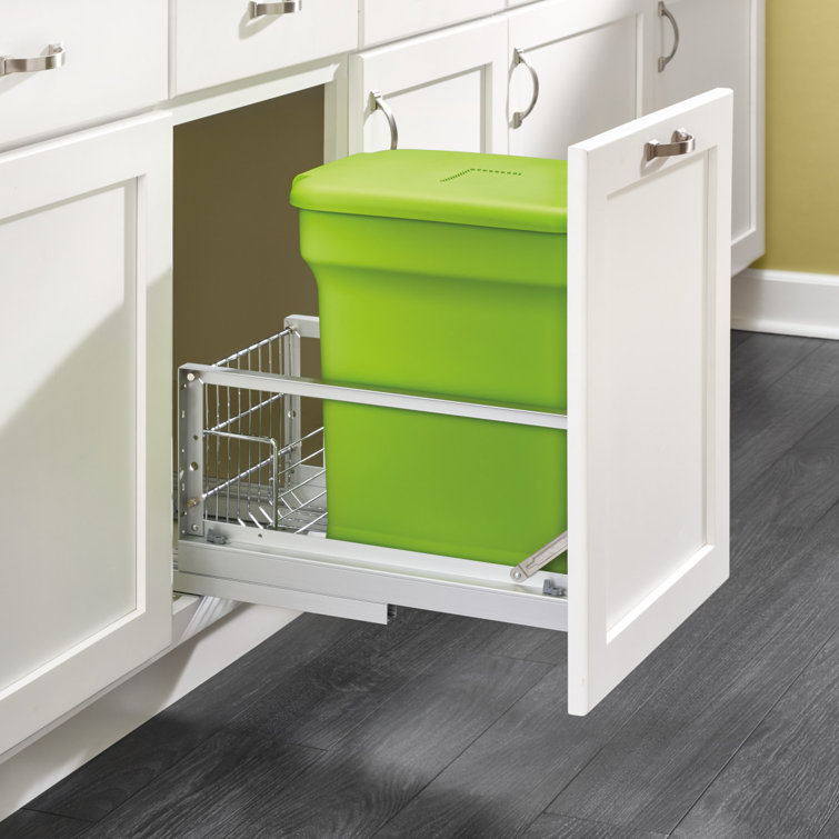 Rev-A-Shelf Aluminum Bottom Mount Pull-Out 6 Gal. Kitchen Composter ...