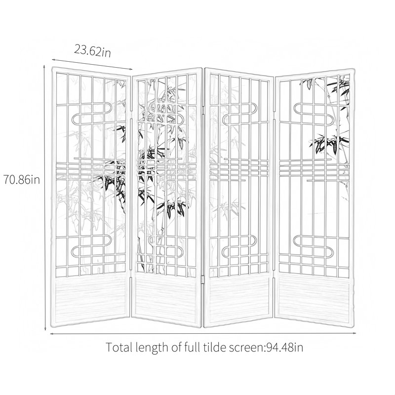 Sleek Surface Designs Modern Wood Folding Screen | Wayfair