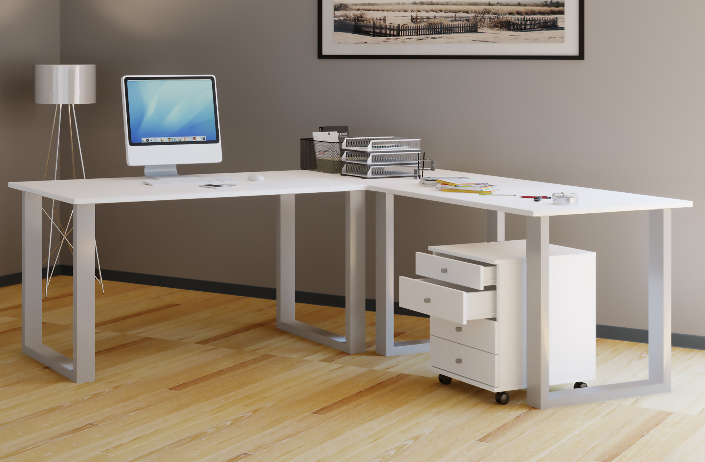 17 Stories Rickesha L-Shaped Writing Desk | Wayfair.co.uk