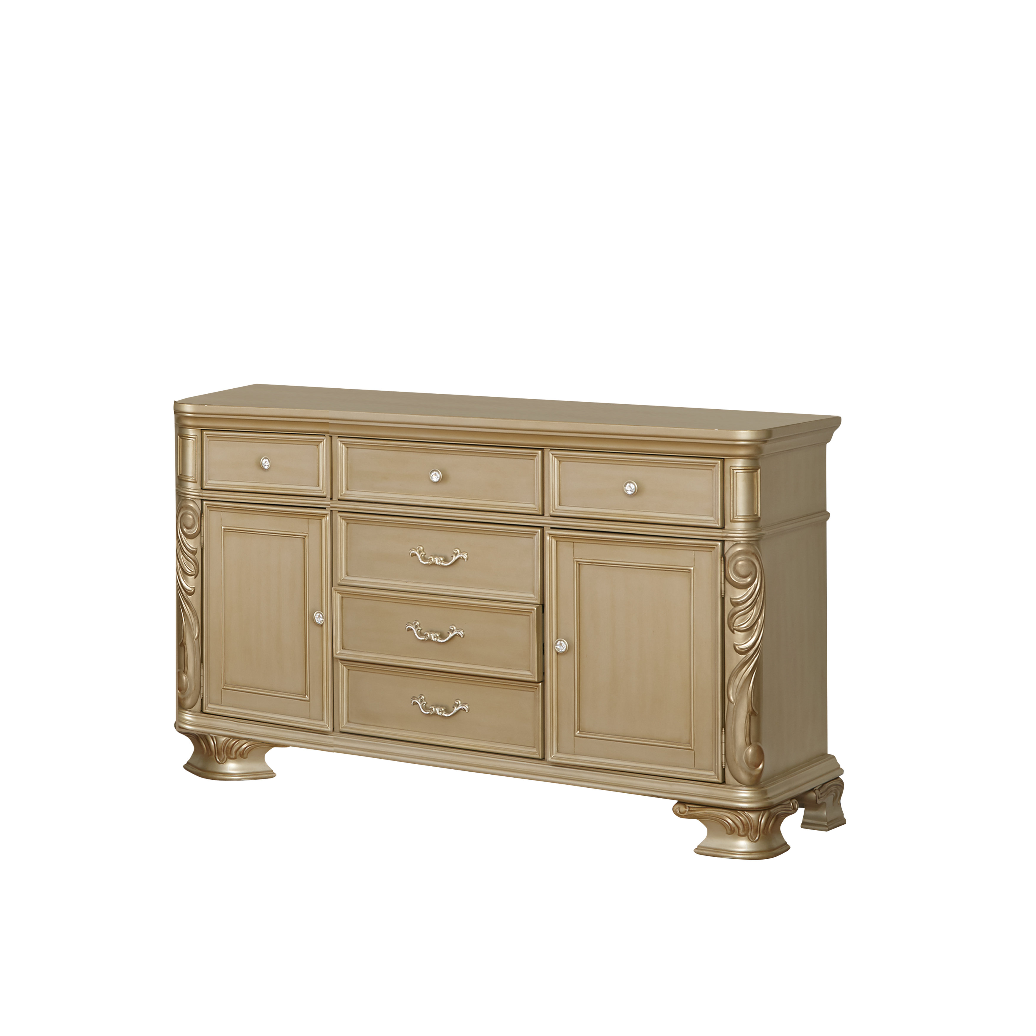 House of Hampton® Liuda Collection Traditional Gold Server | Wayfair