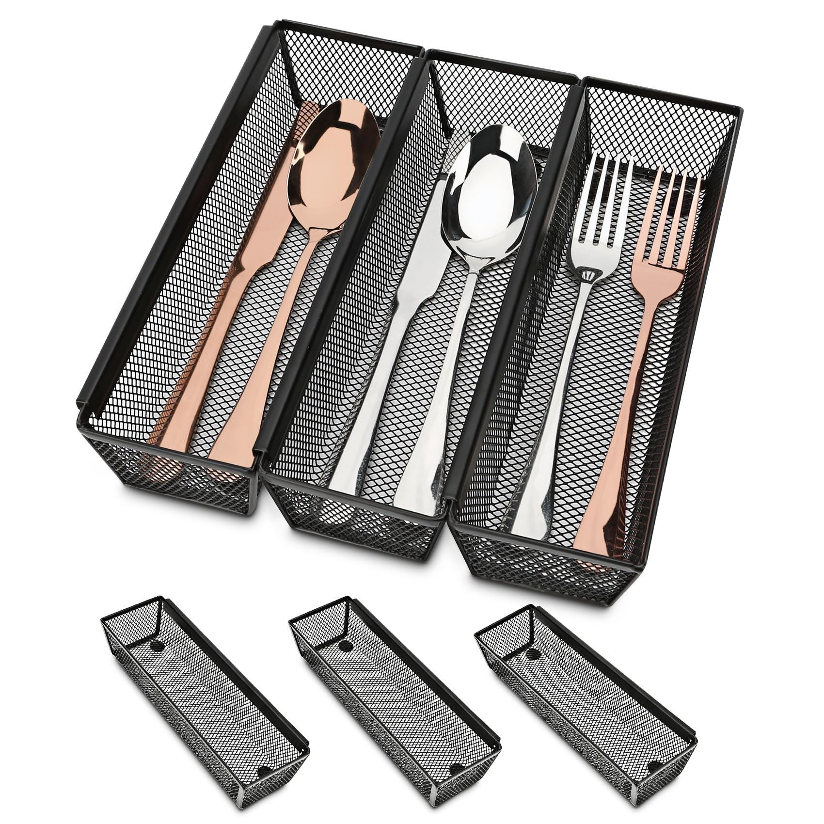 One Allium Way Silverware Organizer, Silverware Drawer Organizer, 6 ...