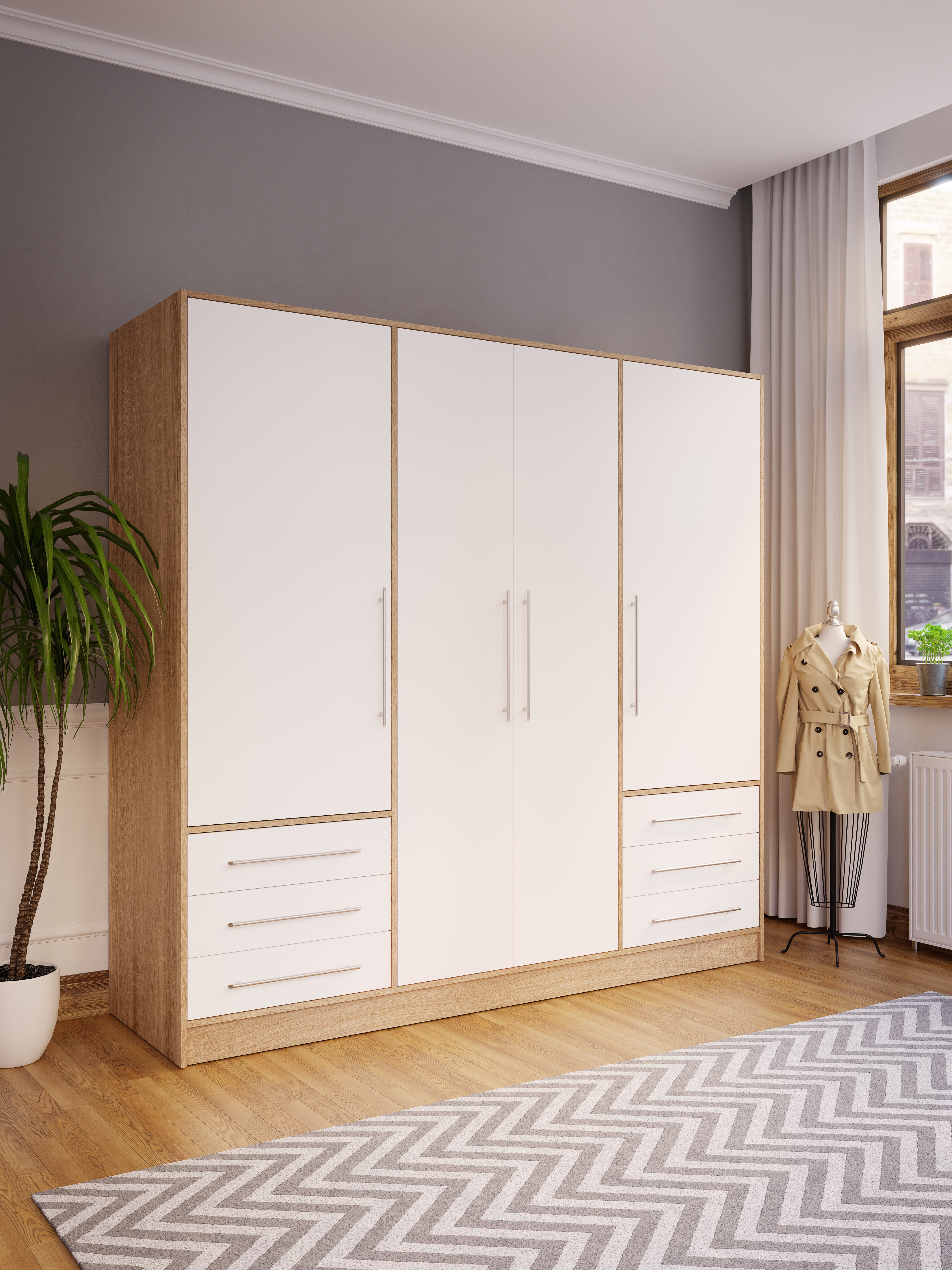 Zipcode Design Ingram 4 Door Wardrobe & Reviews | Wayfair.co.uk