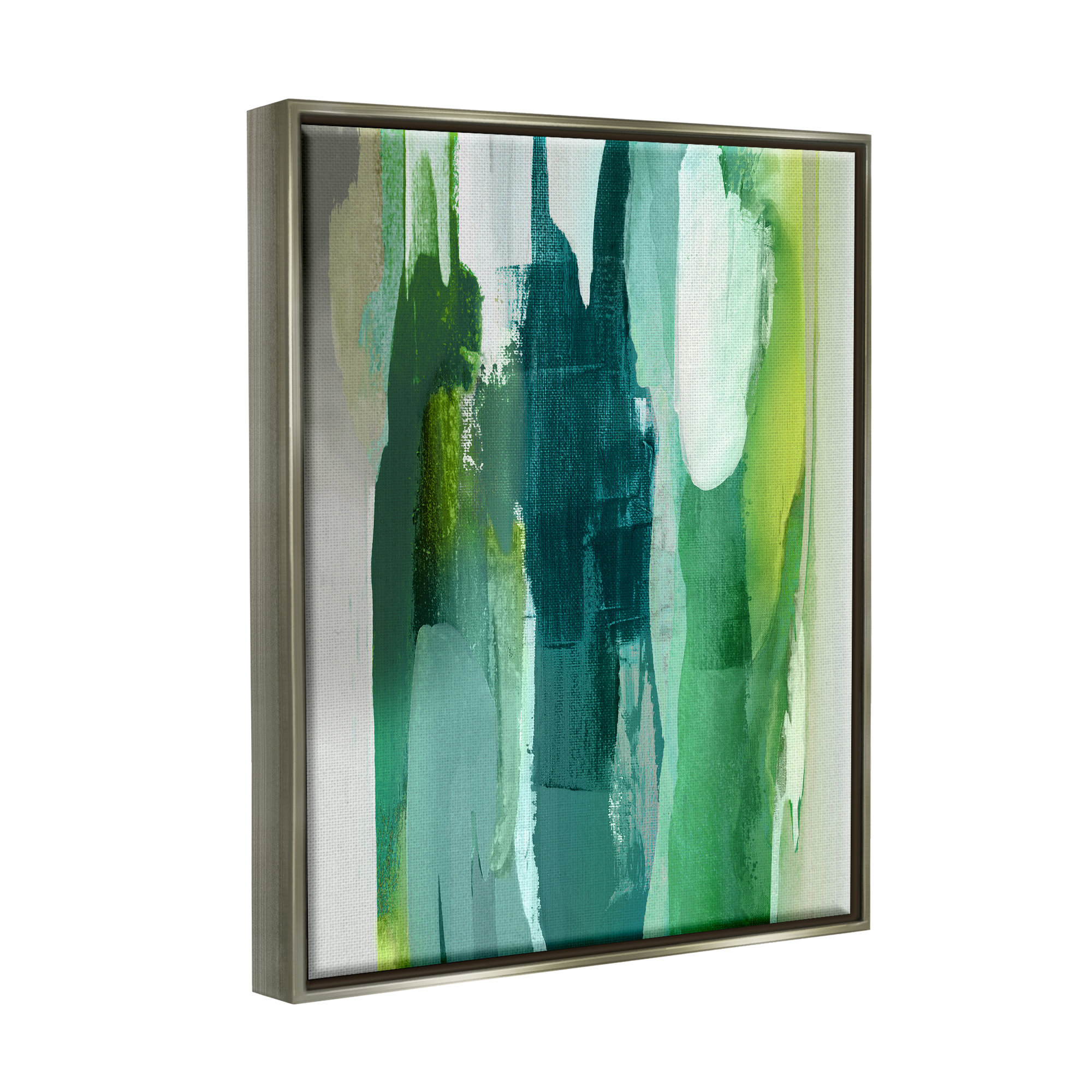 Stupell Industries Green Asymmetrical Abstract Canvas Wall Art Design ...