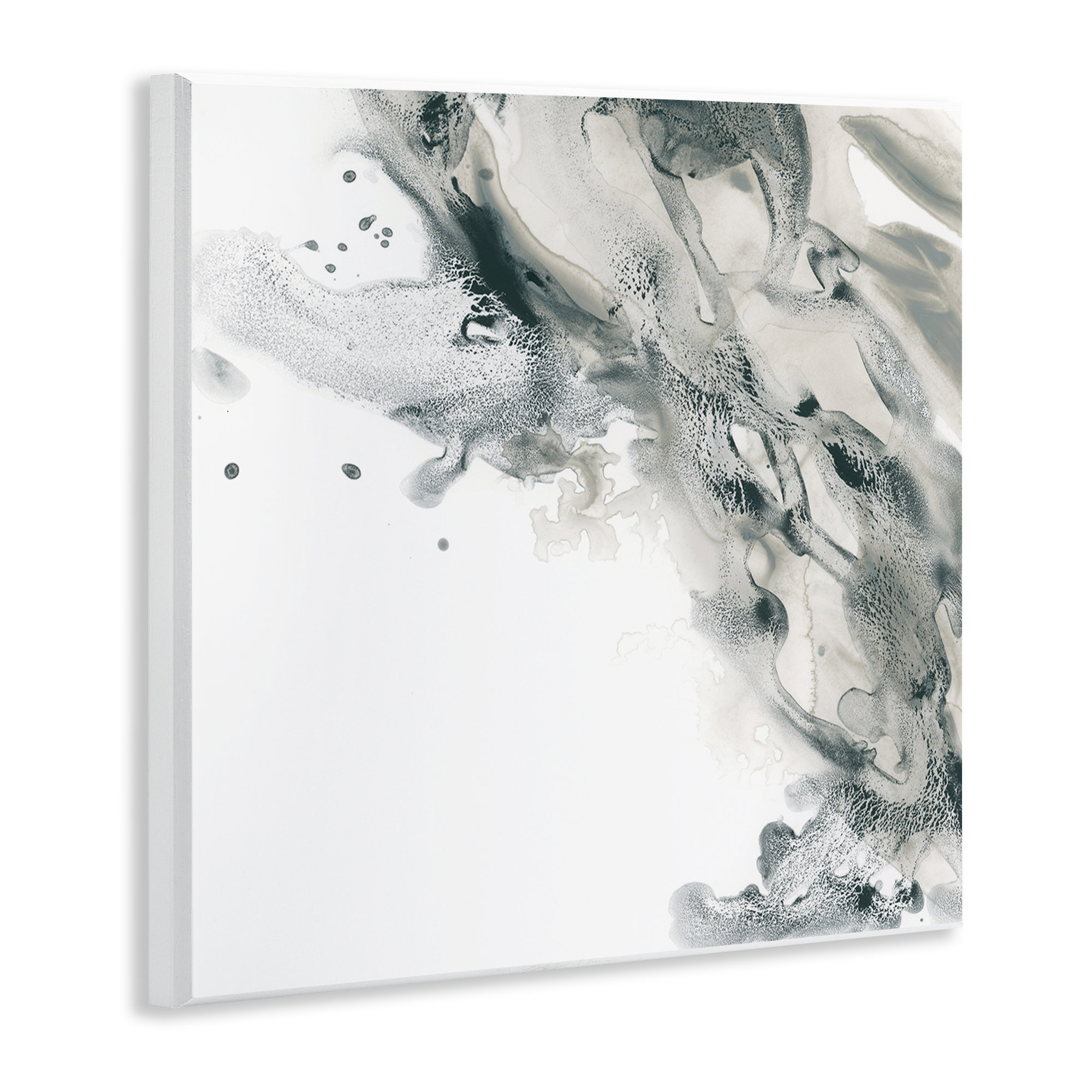 Ebern Designs Grey Swirled Liquid Wall Plaque Art by June Erica Vess ...