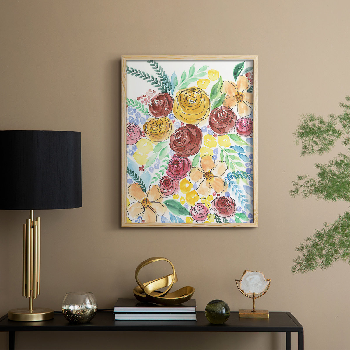 Lark Manor™ Flower Carousel II Framed Print - Solid Wood | Wayfair