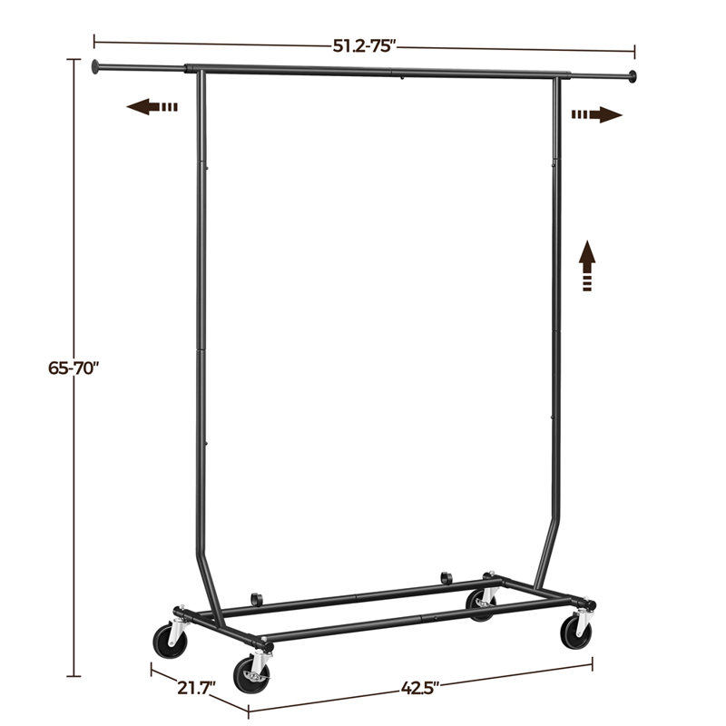 Rebrilliant Dwight Rolling Adjustable Garment Rack & Reviews | Wayfair