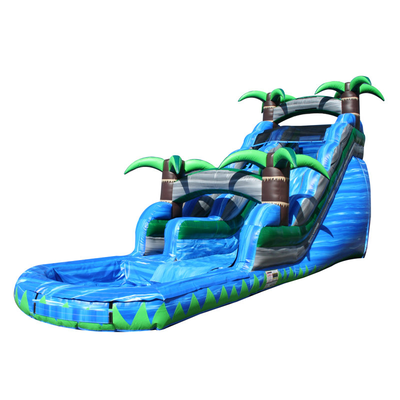 EZ Inflatables 7.33' x 32' Inflatable Water Slide with Air Blower ...